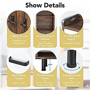 Tribesigns Flip Drawers Shoe Cabinet, Freestanding Tipping Bucket Shoes Cabinet Wooden Shoe Rack with 3 Flip Drawers and 5 Tiers Shelves, Shoes Cabinet Organizer for Entryway,Living Room (Brown&White)