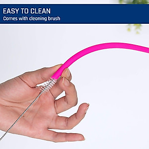 15 FITS ALL TUMBLERS STRAWS - Reusable Silicone Straws for 30 and 20 oz Yeti - Flexible Easy to Clean + 2 Cleaning Brushes - BPA Free, No Rubber Taste Drinking - Best Value for Money Pack