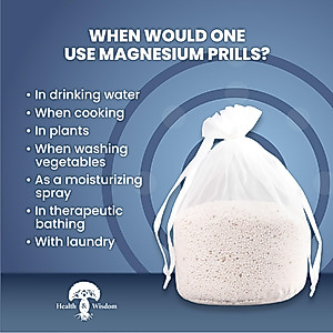 Health and Wisdom Magnesium Prills Bath Ball - Structured Water Devices, Magnesium Laundry Beads, Deionized Water, Mineral Magnesium Soak - 32 oz
