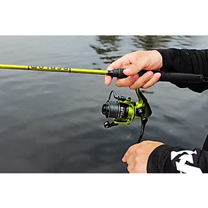 Lunkerhunt Bedlam Baitcaster Fishing Rod and Spinning Reel Combo 7 Feet - Left Handed, Premium Quality for Catching Big Fish with High Strength Carbon Body | Non-Slip Grips (Left)