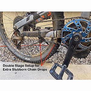 Quintessentialz Chain Guide Mountain Bike Tensioner Double Stage Design for Chain Drops 1X 2X 3X Drives
