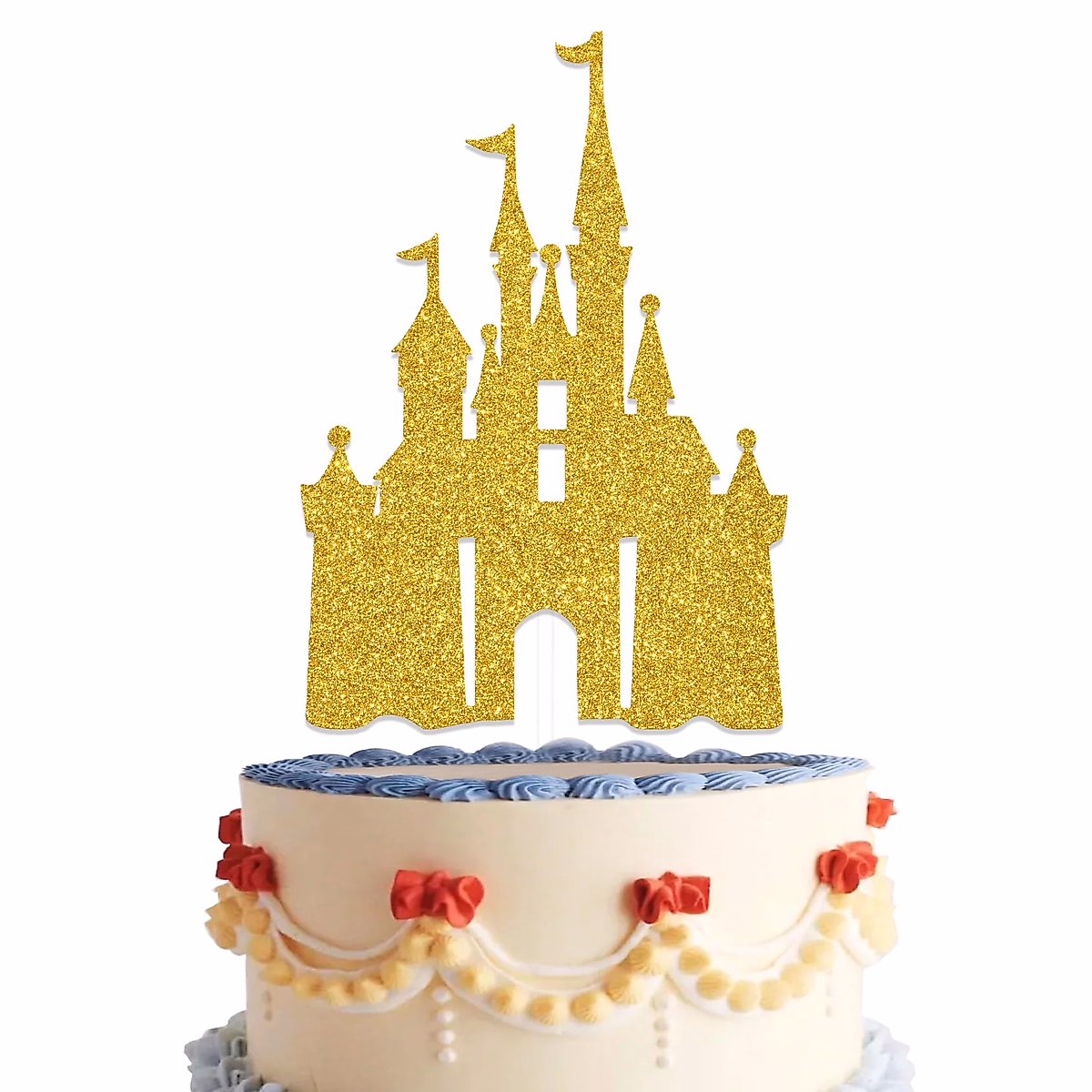 Castle Cake Topper Princess Cake Topper Castle Theme Birthday Party Decoration Princess Party Supplies Princess Happy Birthday Cake Decoration for Girls Princess Baby Shower Supplies