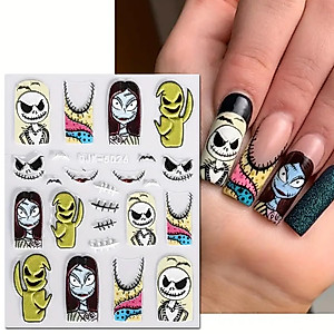 Muagorn Halloween 5D Nail Art Stickers Decals – Distinctive Set of 3 Realistic Designs for Individualized Halloween Nail Accents (Style 01)