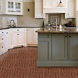 Tivoli Self Adhesive Vinyl Floor Tiles, 45 Tiles - 12" x 12", Medium Oak Plank-Look - Peel & Stick, DIY Flooring for Kitchen, Dining Room, Bedrooms, Basements & Bathrooms by Achim Home Decor