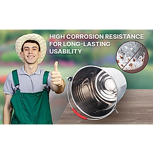 Skywin-Metal Bucket 4 Gallon Pack,Metal Can with Lid,Durable Small Metal Trash Can with Lid,Environment Friendly Metal Bucket with Lid for Outdoor Use