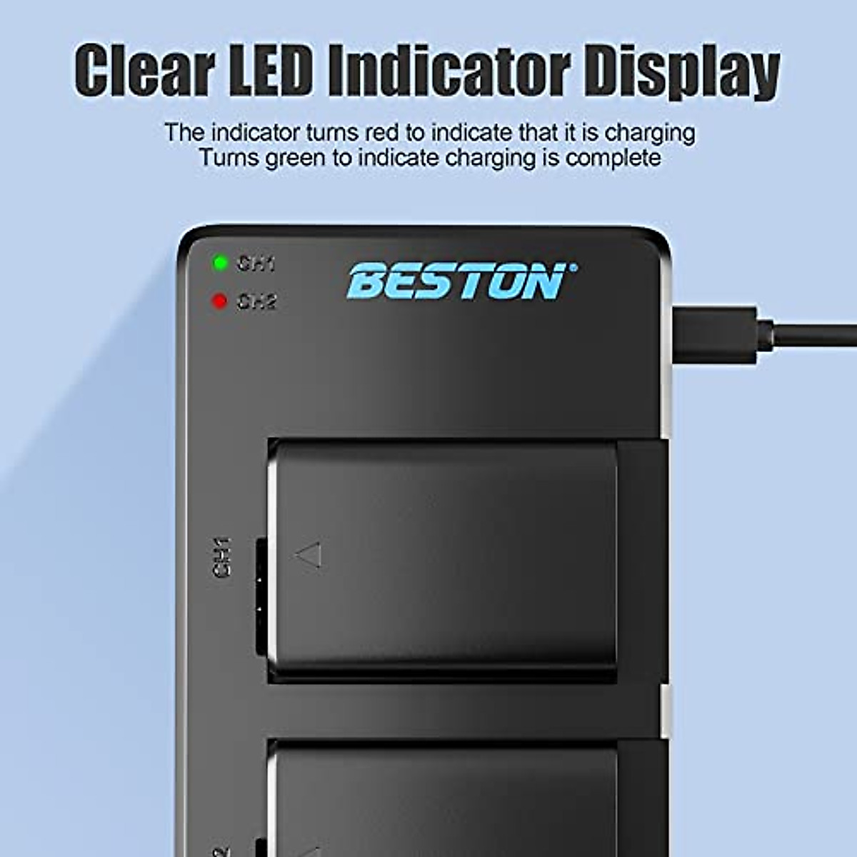 BESTON NP-FW50 Repacement Battery for Sony Camera and Charger for Sony ZV-E10 Alpha A7 A7II A7R A7RII A7S A7SII A55 A3000 A5000 A5100 A6000 A6300 A6400 A6500 Cyber-Shot DSC-RX10 II III IV Camera