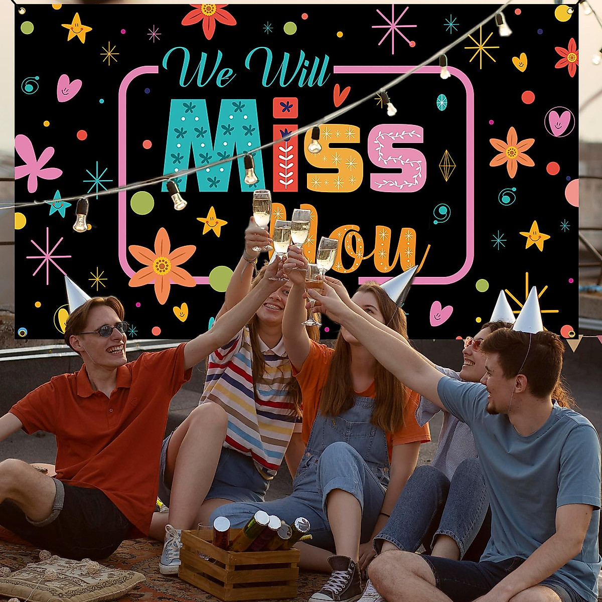We Will Miss You Backdrop, Going Away Party Decorations, Farewell Photo Booth Props Banner for Graduation, Goodbye, Retirement Party Decorations, Sturdy, Vibrant Colors, Fabric, PHXEY