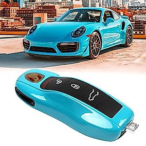 Jaronx Compatible with Porsche Key Fob Cover, Key Cover Compatible with Porsche Cayenne Panamera Macan Cayman 911 Key Fob Cover Key Shell Compatible with Porsche Key Accessories (Miami Blue)