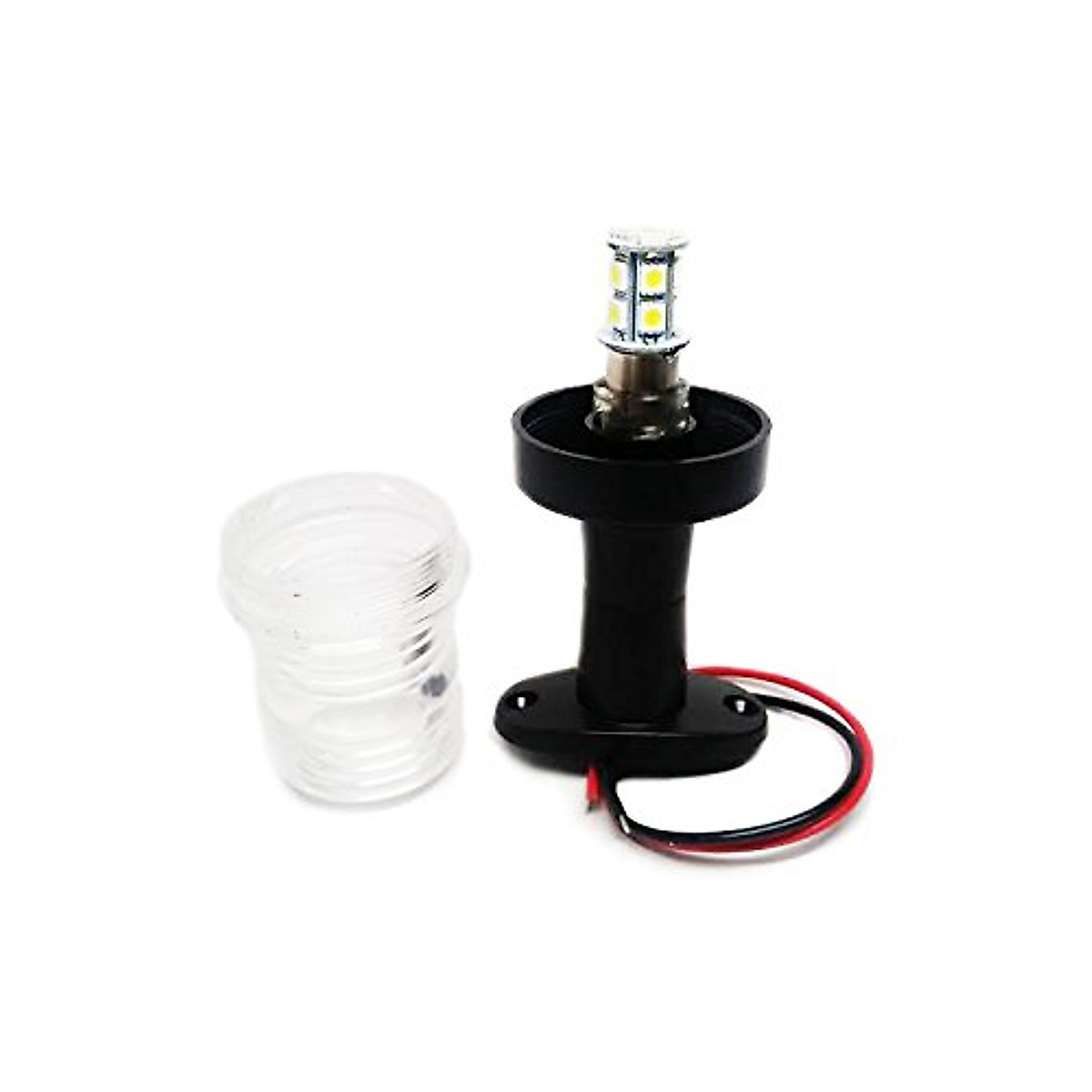 Pactrade Marine 12V Marine Boat Yacht Pontoon Navigation Anchor Light 360 Degrees All Around Nature White LED Splashproof Black Housing USCG Certified Approved (Fixed Base (H=5.5"))