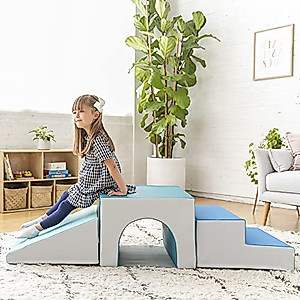 ECR4Kids SoftZone Single Tunnel Climber, Toddler Playset, Contemporary, 3-Piece