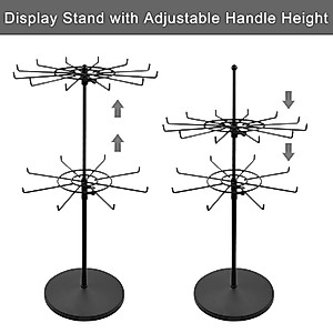 APL Display Heavy Duty Adjustable Two Tier Counter Top Spinner Display Stand, Black