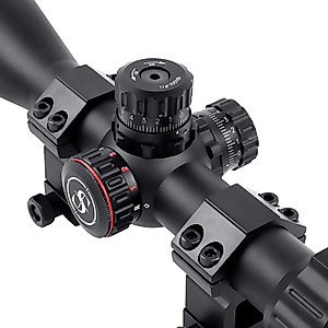SNIPER MT 6-24x50 Rifle Scope with Red/Green/Blue Illuminated Reticle Riflescope, Adjustable Objective