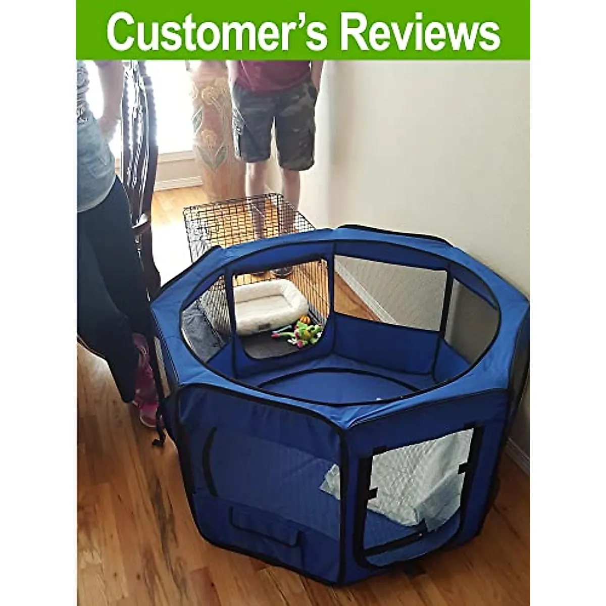 Portable Pet Playpen 45 * 45 * 22" Premium Large Size Puppy Kennel - Best for Small and Medium Size Dogs and Cats - Simple Folding Design for Easy Storage