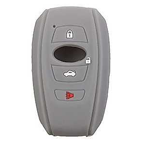 Btopars 2Pcs Silicone Rubber 4 Buttons Smart Key Fob Skin Cover Case Protector Keyless Compatible with Subaru BRZ Forester Impreza STI WRX Crosstrek Ascent 2022 Legacy 2023 Outback Black Gray