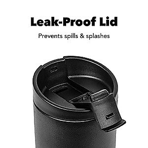 MiiR, Flip Traveler, Double-Wall Vacuum Insulated with Leakproof Lid, BPA-Free Stainless Steel Construction, Black, 12 Fluid Ounces