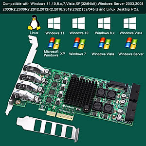 FebSmart 8-Ports PCIE Superspeed 5Gbps USB 3.0 Card for Windows and Linux Desktop PCs, 4X Dedicated 5Gbps USB 3.0 Channel 20Gbps Bandwidth, Built in FebSmart Self-Powered Technology (FS-4C-U8S-Pro)