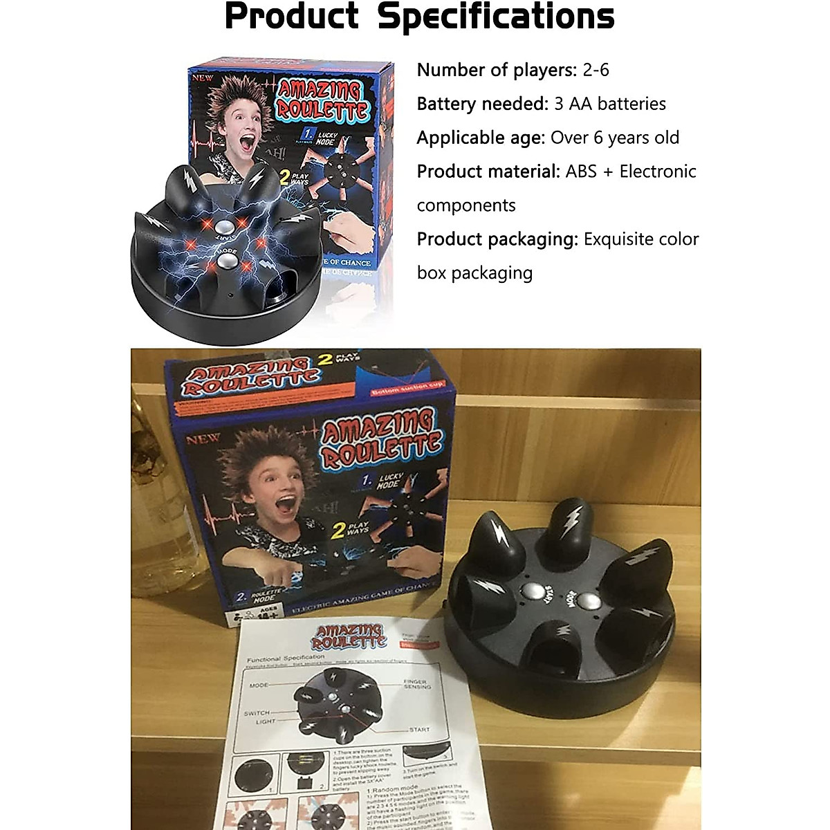 2023 Shock Roulette Party Game,Funny Shock Roulette Gams for Family Game Night,Board Games Family Games for Kids Adults, Lie Detector Test Shock Finger Game for Christmas Birthday Friends Party