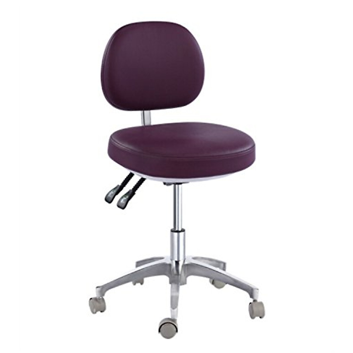 Dental Mobile Chair Doctor's Stool Micro Fiber Leather Dentist Height Adjustment from Purple-Violet