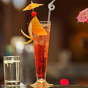 TOPZEA 4 Pack Tall Beer Glass, 13.5oz Bar Cocktail Glasses Old Fashioned Pilsner Craft Beer Mug, Footed Sundae Cup Beverage Glasses for Tropical Drinks, Parfait, Milkshake, Juice, Soda