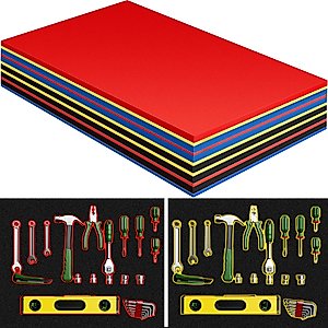 Fabbay 6 Sets Tool Box Foam Organizers, Adjustable Shadow Toolbox Liner Foam Non Slip Foam Tool Organizer Drawer Liner Mat, 10.6 x 18.1 Inches