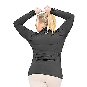 Women's Plus Size Long Sleeve Turtleneck Top Black 6X