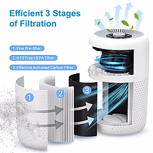 2 Pack TPLMB Air Purifiers for Bedroom H13 HEPA Filter,Fragrance for Better Sleep,Small Air Purifier with Nightlight Speed Control,For Home Living Room Dorm,24dB Filtration System,P60 (2, White)