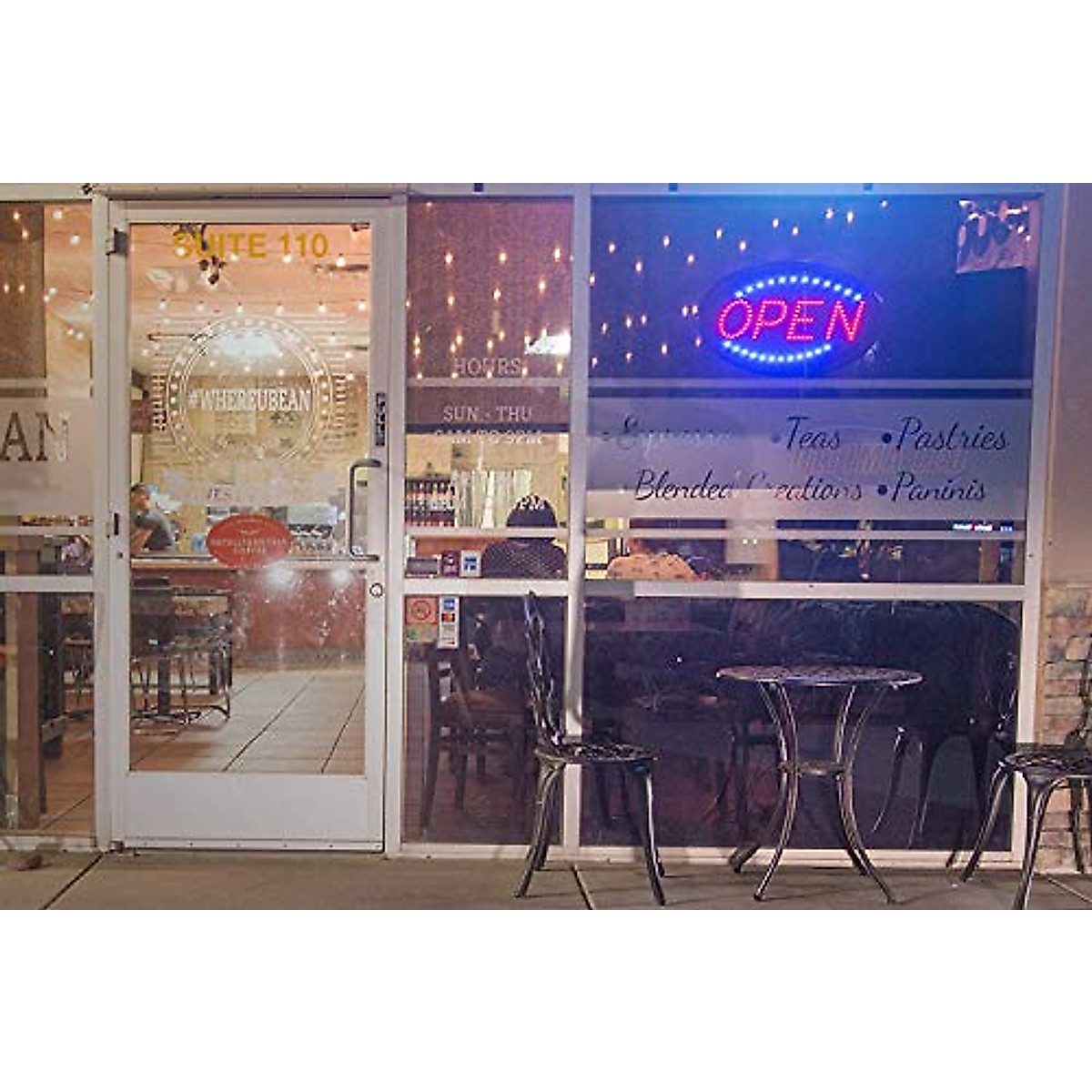 Ultima LED Neon Open Sign for Business: Jumbo Lighted Sign Open with Flashing Mode – Large Indoor Electric Light up Sign for Stores (23 x 14 in) Includes Business Hours and Open & Closed Sign