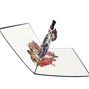 Corpse Couple, Corpse Bride and Groom, Funny Wedding Card, Birthday Card, Halloween, Valentine's Day, Day of the Dead, Dia de Muertos (on Flower)