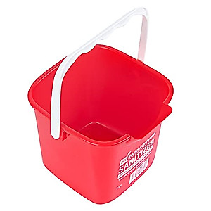 Restaurantware Clean 3 Quart Cleaning Bucket, 1 Detergent Square Bucket - With Measurements, Built-In Spout & Handle, Red Plastic Utility Bucket, For Home Or Commercial Use