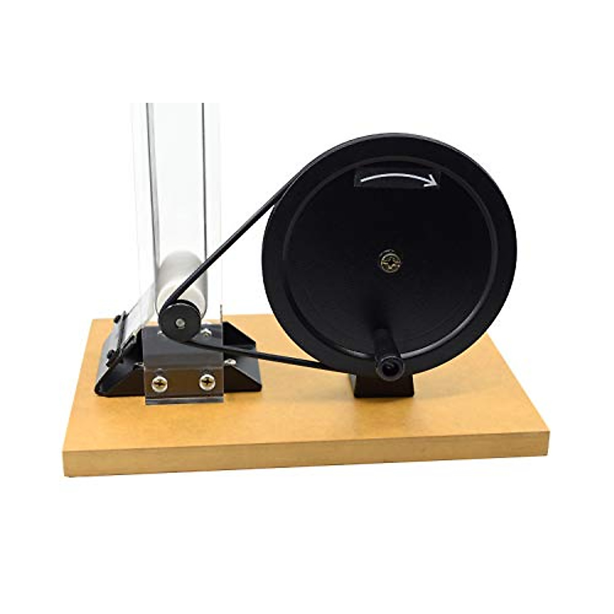 Hand Crank Van De Graaff Generator, 9.8" Sphere - Up to 100,000 Volts - Includes Assembled Base, Discharge Wand & Grounding Wire - 24" Tall - Eisco Labs