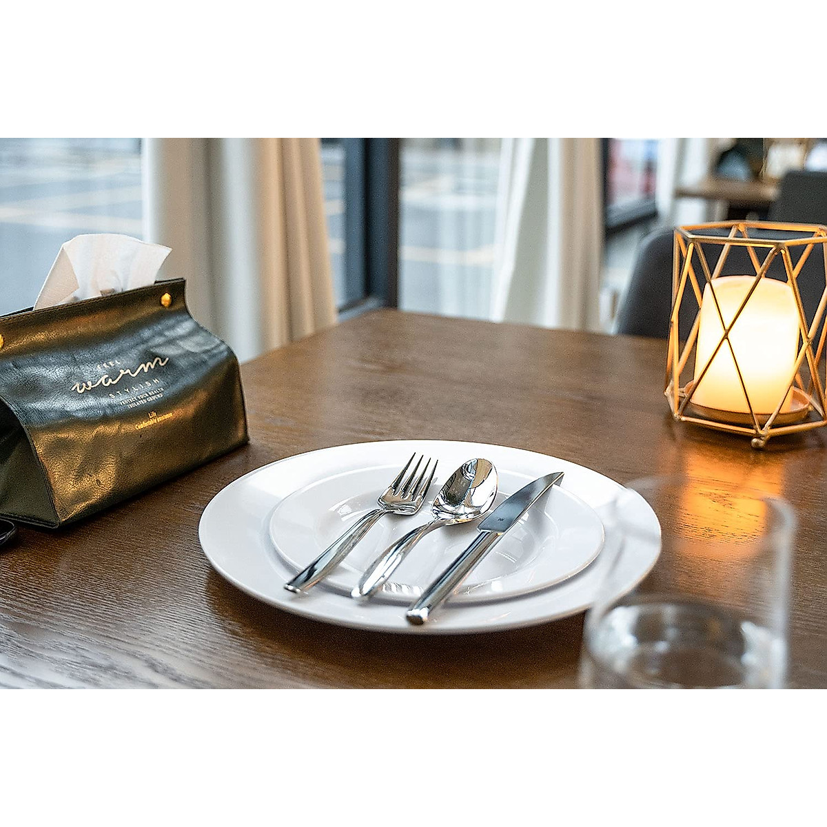 Plastic Plates Disposable 60 PCS, Heavy Duty 30 Dinner Plates 10.25" and 30 Dessert Plates 7.5", White Plates for Party