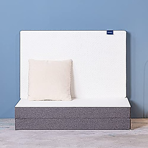 Molblly Folding Mattress, Tri-fold Gel Memory Foam Portable Mattress Topper with Washable Cover, Foldable Camping Mattress Guest Bed - Twin 75"X38"X3''