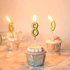 BeautyChen Birthday Candles 22 Pieces Birthday Numeral Candles Cake Numeral Candles Number 0 1 2 3 4 5 6 7 8 9 (0-9) Glitter Cake Topper Decoration for Birthday Wedding Party Anniversary