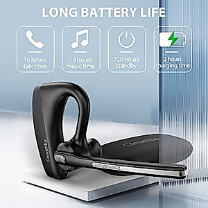 Conambo Bluetooth Headset V5.1, 720hrs Standby Wireless Headset CVC8.0 Multi Mic Noise Cancelling Bluetooth Earpiece for Cellphone iPhone Android Samsung
