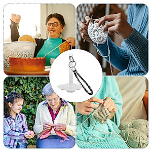 Portable Wrist Yarn Ball Holder with Wrist Strap, Acrylic Wrist Yarn Dispenser Stand & Metal Ring Mini Crochet Yarn Organizer Storage Prevents Tangling & Misalignment for Knitting Supplies