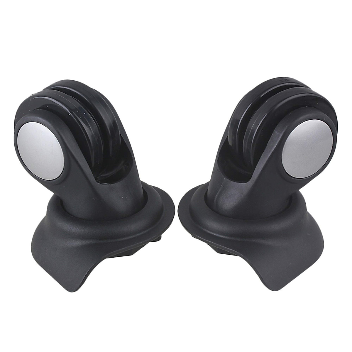 RDEXP Black 9.5x9.2x5cm Left & Right Luggage Wheels with 8 Screws DIY Replacement Set of 2