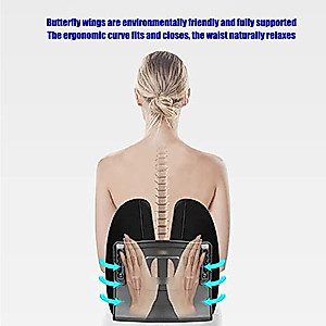 XUANX Ergonomic Office Cushion, Lumbar Support Chair Back, Office Chair Lumbar Support Sedentary Lumbar Cushion, Seat Cushion,Black