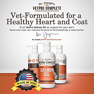 100% Pure Wild Alaskan Salmon Oil for Dog & Cat Food - Large 16 oz - Omega 3 & 6 Liquid Fish Oil Supplement - Supports Healthy Coat & Joints - Helps Dry Skin & Allergies