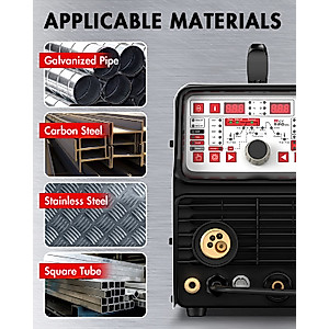 ANDELI 220V Aluminum MIG Welder,MIG TIG CUT COLD & MMA MIG Welding and Flux Welding without Gas Cold Welder 5 in 1 Multiprocess Welder Aluminum Welding Machine