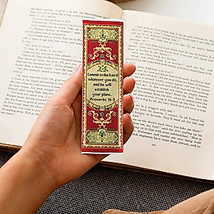 Fabric Bible Bookmark with Bonus Tassel Bookmark - Proverbs 16:3: Commit to The Lord Bible Book Markers - Christian Bookmarks for Women & Men - Religious Bookmarks - Christian Gifts for Women