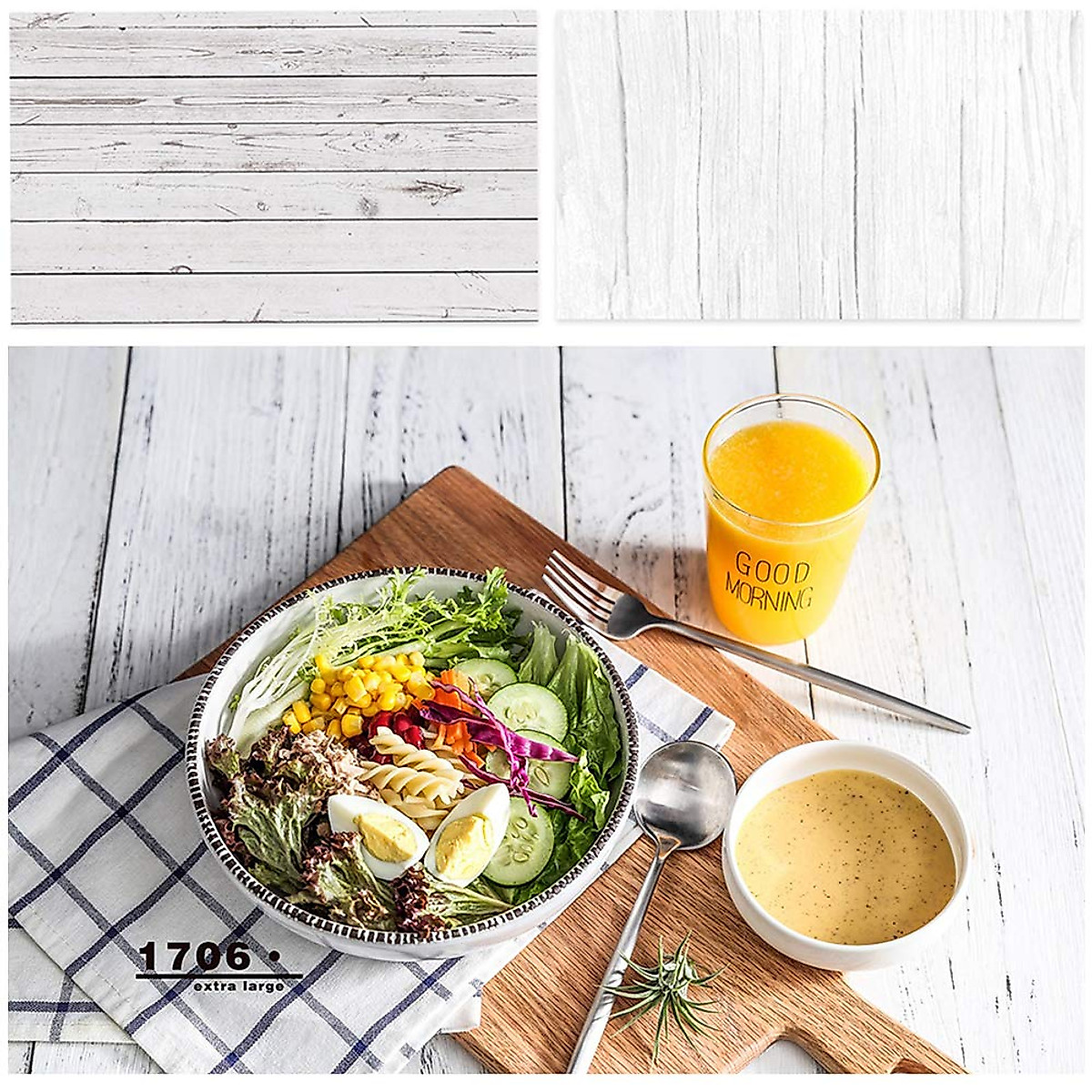 Food Photography Background Set 3pcs 34x21inches/54x84cm Flat Lay Photoshoot Backdrop Double Sided for Photo Studio Product Jewelry Tabletop Blogger Pictures Props, 6 Patterns