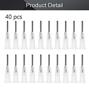 Utoolmart Industrial Dispensing Needle, Industrial Grade Blunt Needle, Stainless Steel Precision Applicator, 17G, Transparent Color, 40pcs