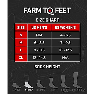 Farm to Feet Men's Greensboro Lightweight 1/4 Crew Socks, Black/Black, Large (8562)