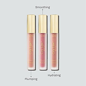 City Beauty City Lips Matte - Plumping Liquid Lipstick - Hydrate & Volumize - All-Day Wear - Hyaluronic Acid & Peptides Visibly Smooth Lip Wrinkles - Cruelty-Free (Blush Rose Matte)