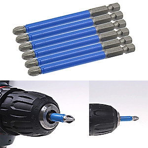 Biaungdo 10Pcs Magnetic PH3 Phillips Bits Set 3.5 inch Long Anti Slip #3 Bit (PH3 x 90MM)