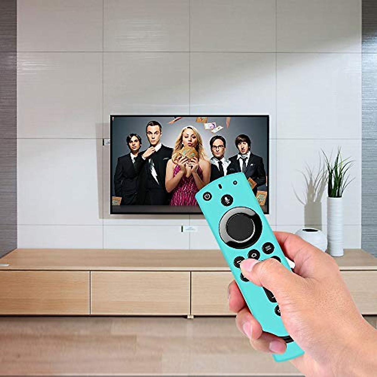 2 Pack Remote Case/Cover for Fire TV Stick 4K,Protective Silicone Holder Lightweight Anti Slip Shockproof for Fire TV Cube/3rd Gen All-New 2nd Gen Alexa Voice Remote Control-Turquoise,Green