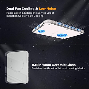 GIONIEN Portable Induction Cooktop 1200W,Single Hot Plate Countertop Burner 110~120V,Sensor Touch Electric Cooker,10 Power,0.94”Ultra Thin,6.69” Heating Coils,Child Safety Lock,Timer,Silver Grey