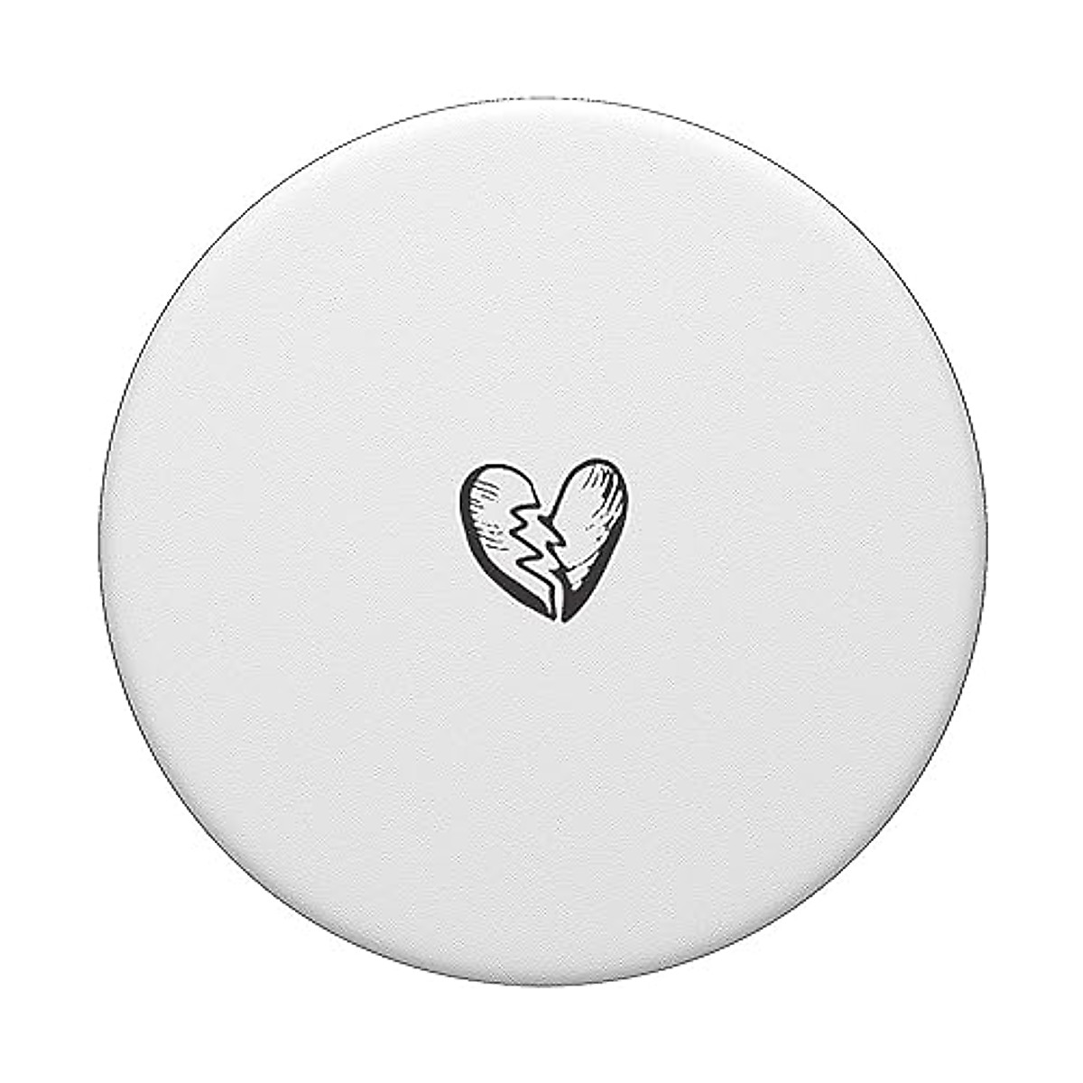 Gray White Hand Drawn Broken Heart PopSockets Standard PopGrip