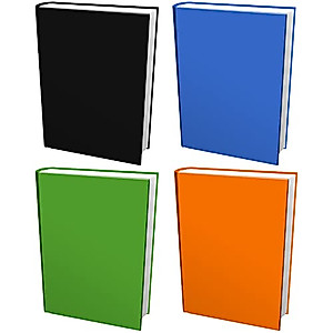 Easy Apply, Reusable Book Covers 4 Pk. Best Jumbo 9x11 Textbook Jackets for Back to School. Stretchable to Fit Most Large Hardcover Books. Perfect Fun, Washable Designs for Girls, Boys, Kids and Teens