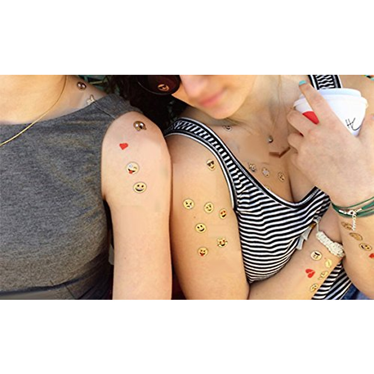 Temporary Emoticon Smiley Face Tattoos - 16 Assorted Emoticon Styles - Fun Gift, Party Favors, Party Toys, Goody Bag Stuffers, Easter Egg Stuffers 2" 144 Pack